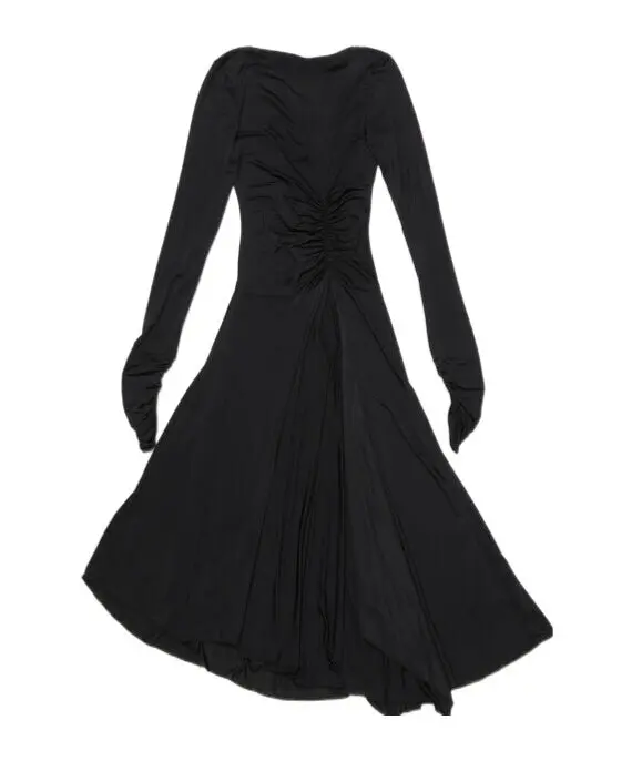 Acne Studios Open Back Long Sleeved Dress - Black