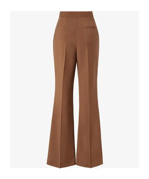 Fendi High-waisted Flared Trousers - Brown