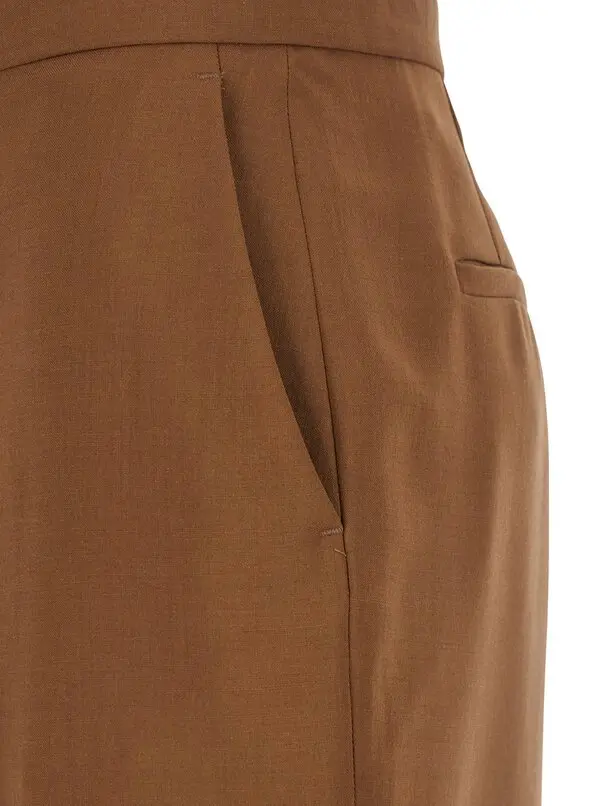 Fendi High-waisted Flared Trousers - Brown