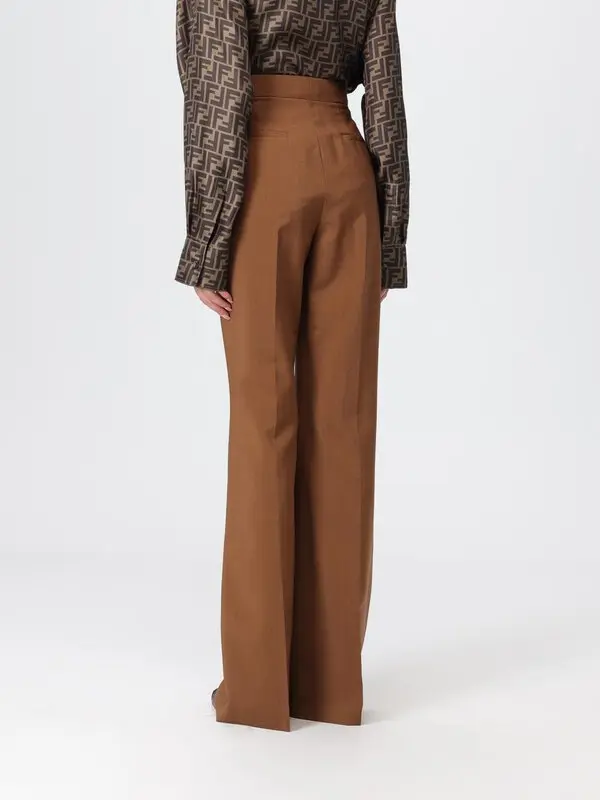 Fendi High-waisted Flared Trousers - Brown