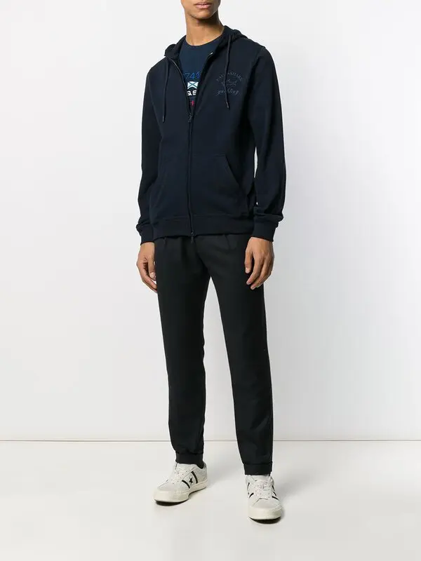 PAUL  SHARK Paul & Shark Hooded Zip-up Jacket With Logo Print