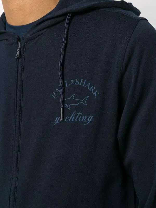 PAUL  SHARK Paul & Shark Hooded Zip-up Jacket With Logo Print