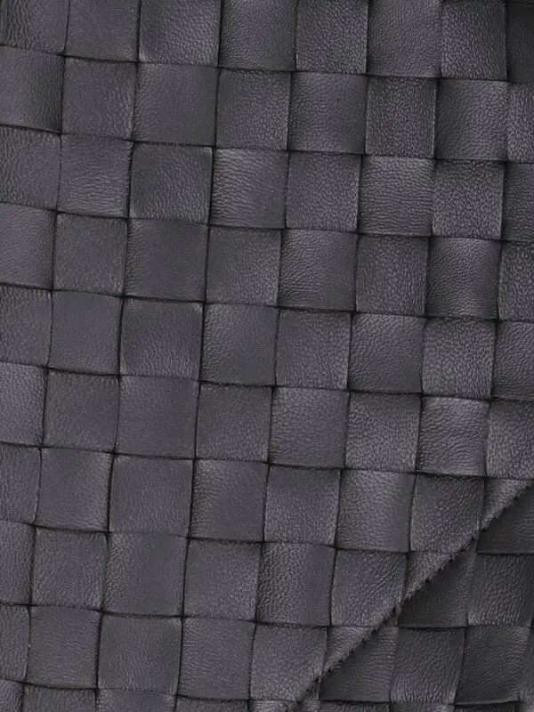 Bottega Veneta Intrecciato Leather Midi Skirt - Dark Chocolate