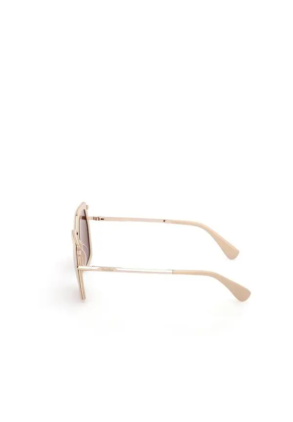 Max Mara Geometric Frame Sunglasses With Monogrammed Temples