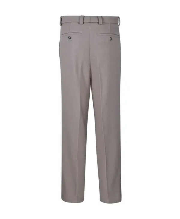 AMI Paris Straight-leg Pleat-detailed Trousers - Gray