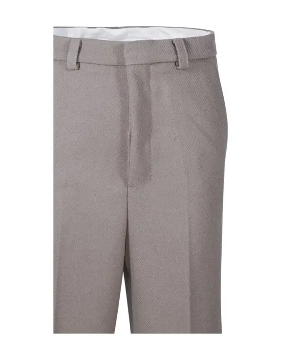 AMI Paris Straight-leg Pleat-detailed Trousers - Gray
