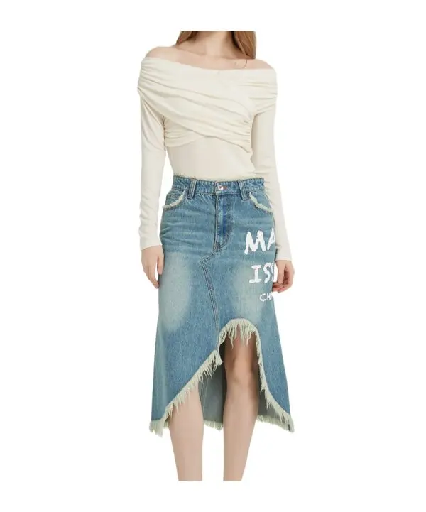 Marissa Chiara Draped Off-the-shoulder Long-sleeve Top