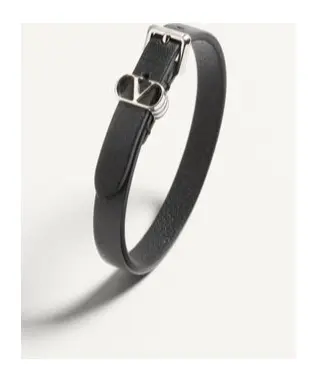 Valentino Garavani Vlogo Signature Buckled Leather Bracelet - Black