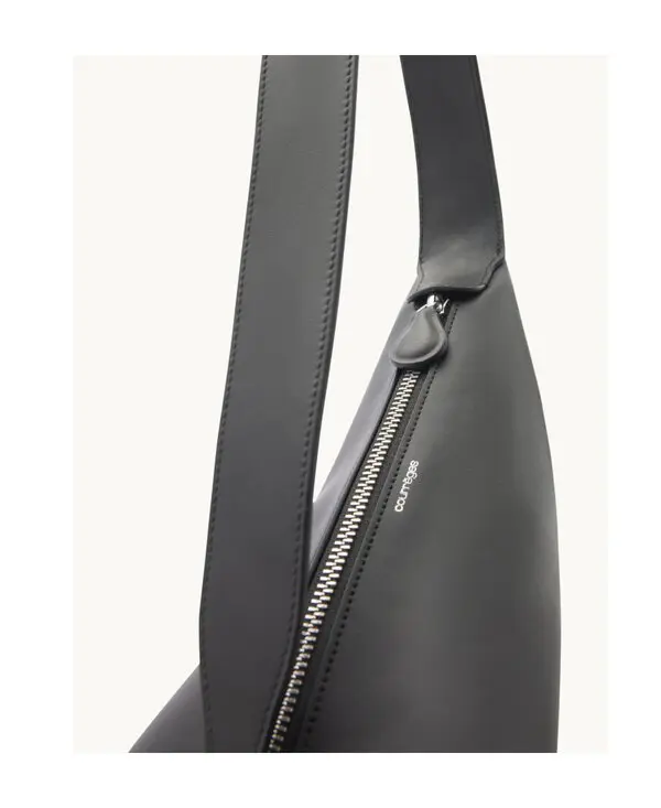 COURREGES Logo Shoulder Bag - Black