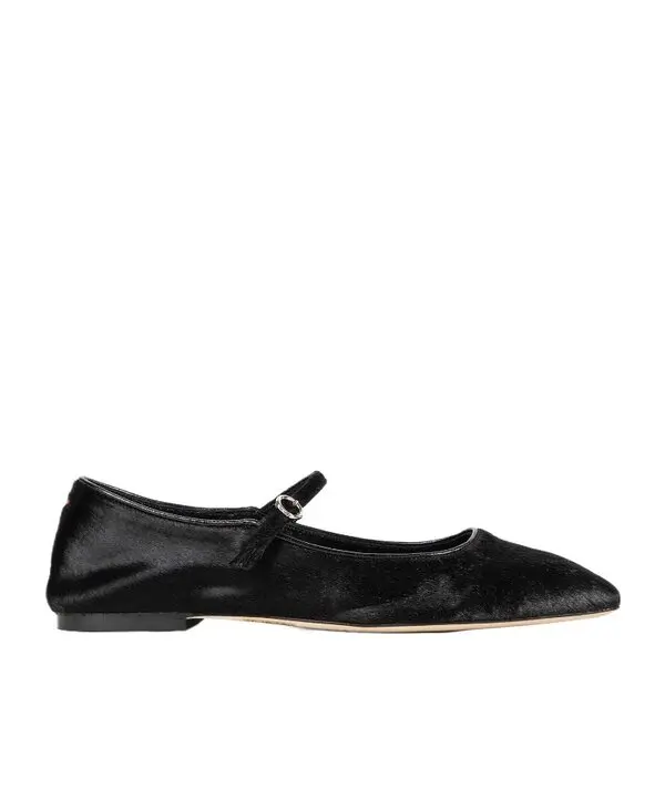 AeydĒ Mary Jane Pony Hair Strap Ballet Flats