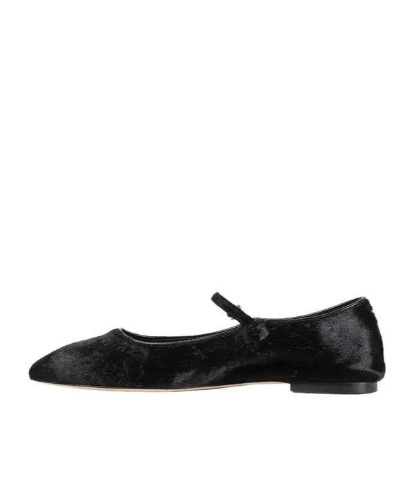 AeydĒ Mary Jane Pony Hair Strap Ballet Flats
