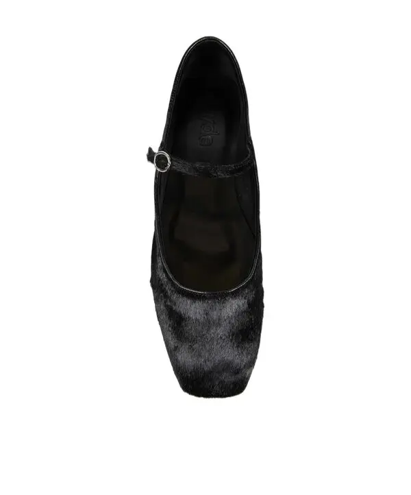 AeydĒ Mary Jane Pony Hair Strap Ballet Flats