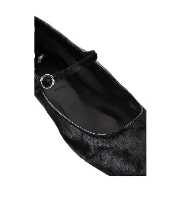 AeydĒ Mary Jane Pony Hair Strap Ballet Flats