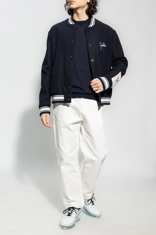 GOLDEN GOOSE Long-sleeved Crewneck Jumper With Logo Patch - Black