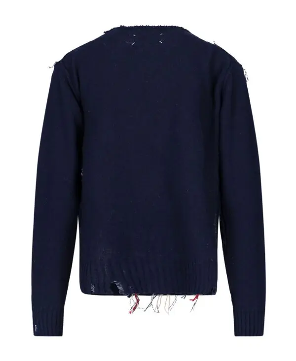 MAISON MARGIELA Contrasting Stitch Knitted Jumper - Black