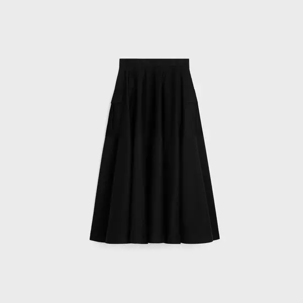 Celine Pleated Skirt In Cotton Twill