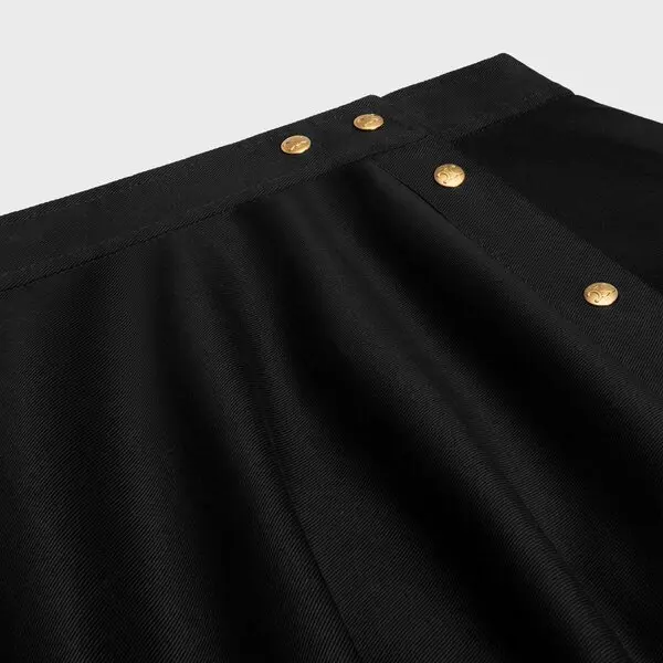 Celine Pleated Skirt In Cotton Twill
