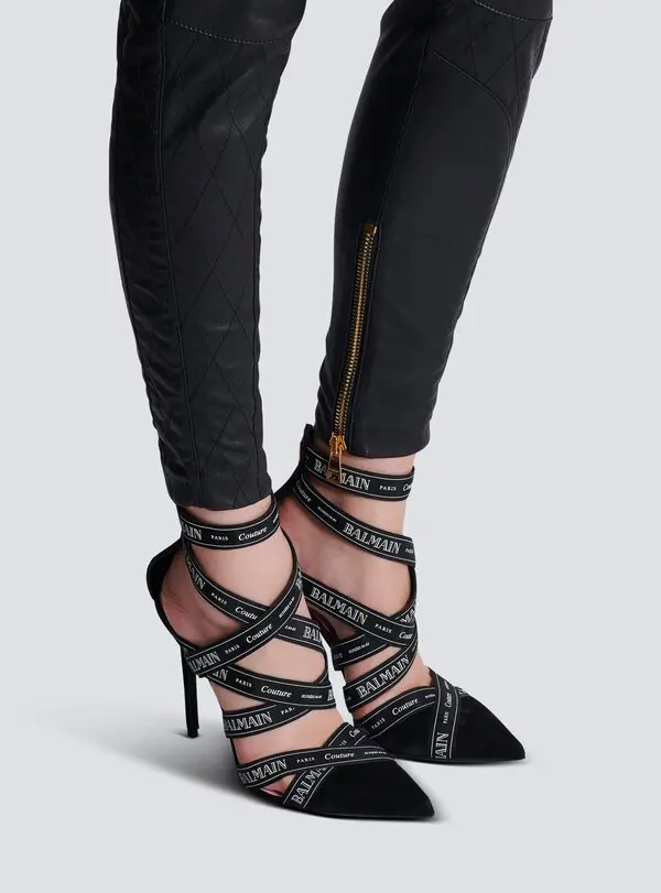 Balmain Couture Ribbon Crossover Strap Pumps