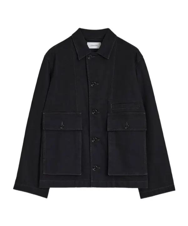 LEMAIRE Boxy Single-breasted Denim Jacket - Black