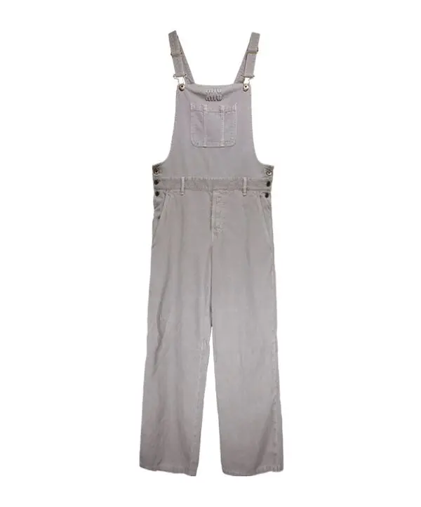 Miu Miu Washed Velvet Corduroy Jumpsuit - Gray