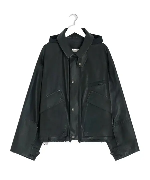 LEMAIRE Snap-button Rain Jacket - Onyx