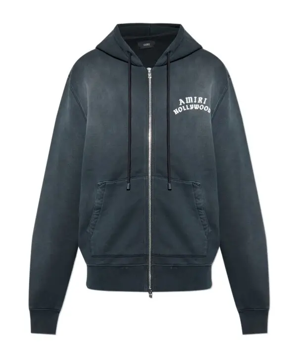Amiri Hollywood Logo Zip-up Hoodie