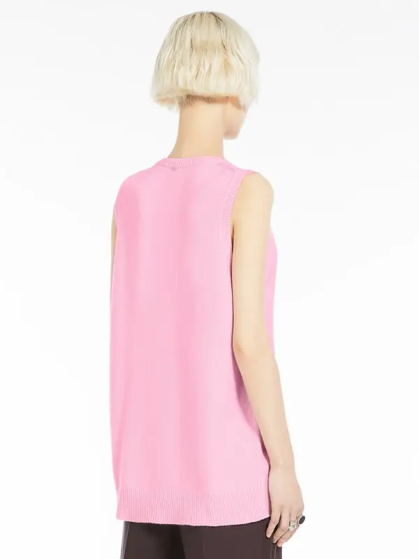 Sportmax Gimmy V-neck Knitted Top - Pink
