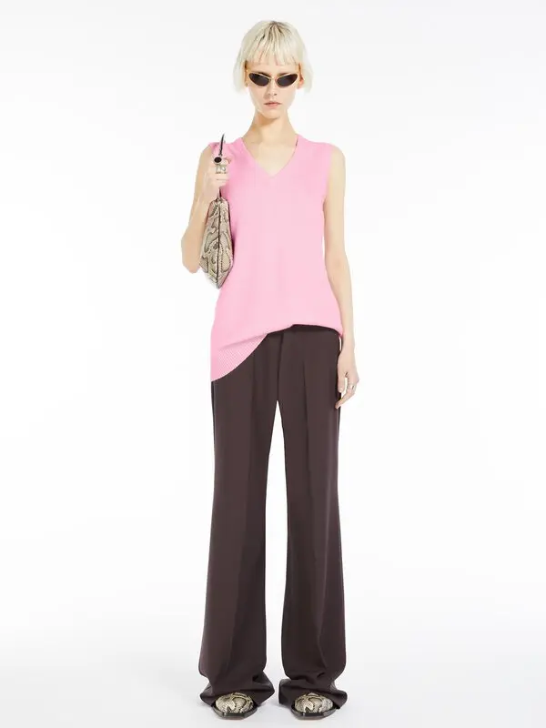 Sportmax Gimmy V-neck Knitted Top - Pink