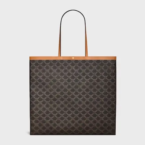 Celine Large Flat Shopper In Triomphe Canvas