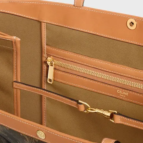 Celine Large Flat Shopper In Triomphe Canvas