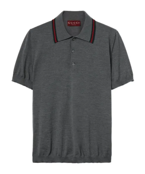 Gucci Stripe Collared Short-sleeve Polo Shirt