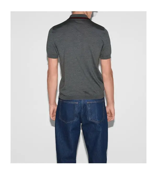 Gucci Stripe Collared Short-sleeve Polo Shirt