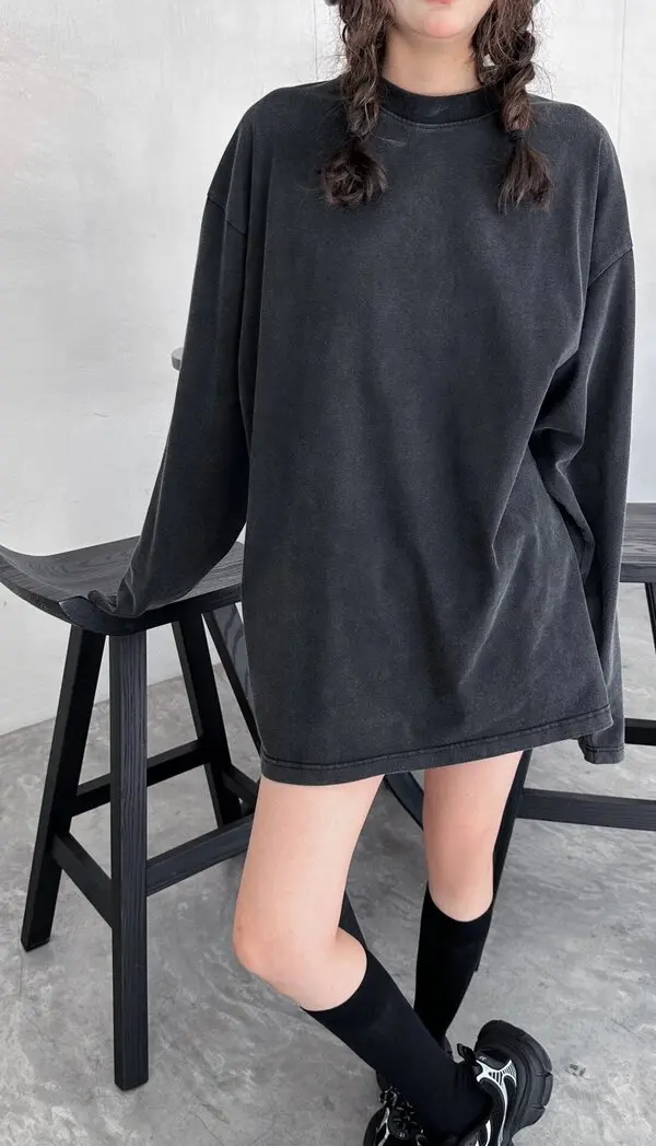 Balenciaga Logo Printed Long-sleeved Shirt - Black