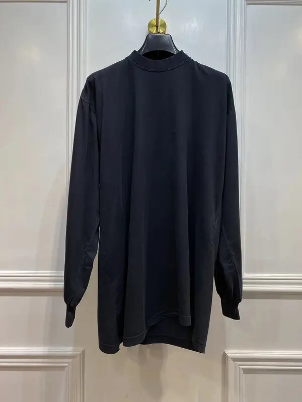Balenciaga Logo Printed Long-sleeved Shirt - Black