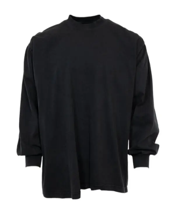 Balenciaga Logo Printed Long-sleeved Shirt - Black