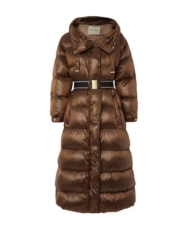 Max Mara Quilted Long Down Coat With Belt - No