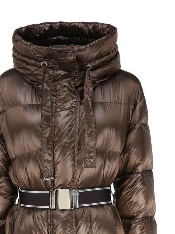 Max Mara Quilted Long Down Coat With Belt