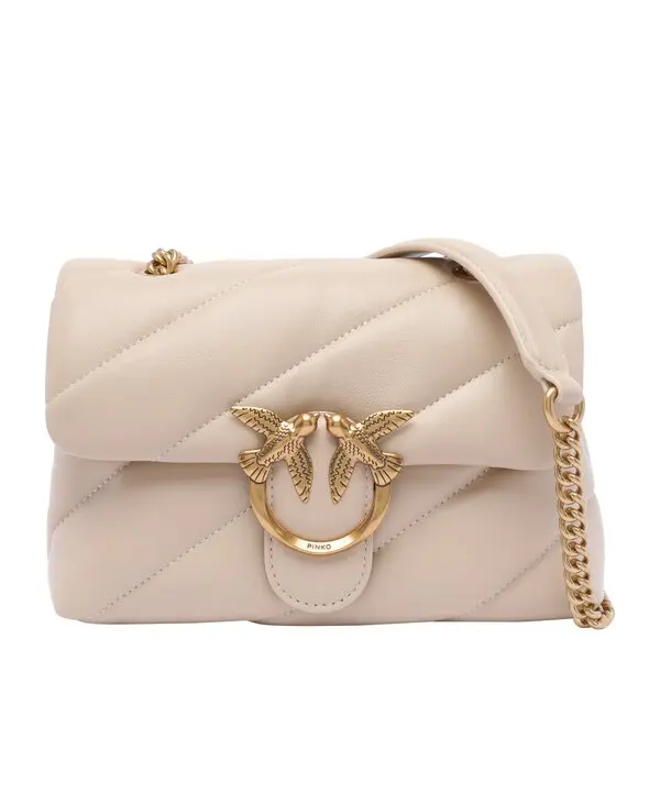 Pinko Love Puff Quilted Mini Shoulder Bag With Metal Chain