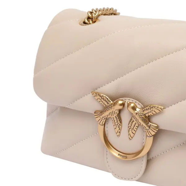 Pinko Love Puff Quilted Mini Shoulder Bag With Metal Chain