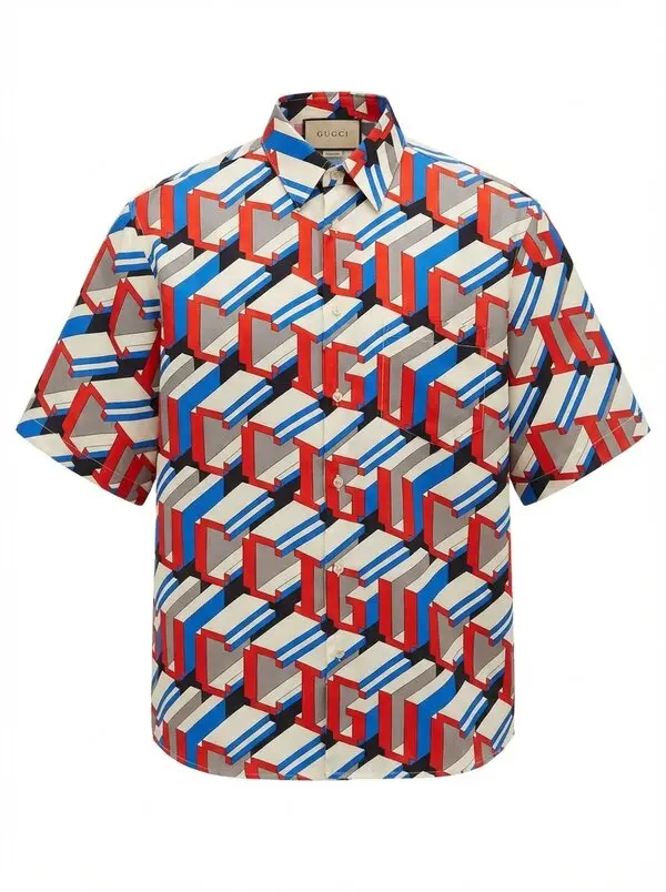 Gucci Pixel Printed Short-sleeve Shirt - Multicolor
