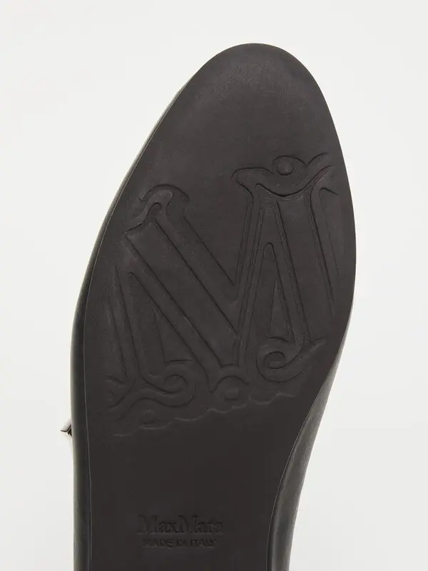 Max Mara Nappa Leather Ballerinas With Adjustable Ankle Strap