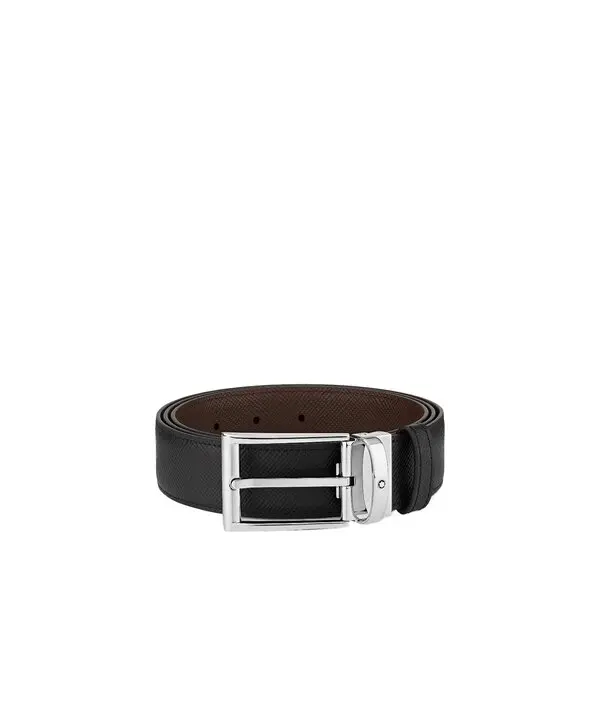 Montblanc Logo Detail Belt - Black Brown