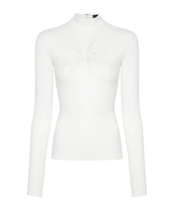 MUGLER Star Cutout Long-sleeve Top