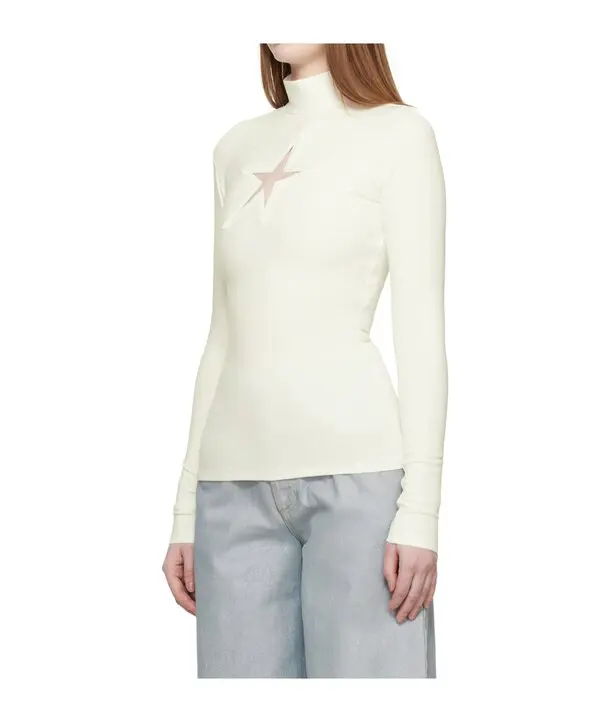 MUGLER Star Cutout Long-sleeve Top