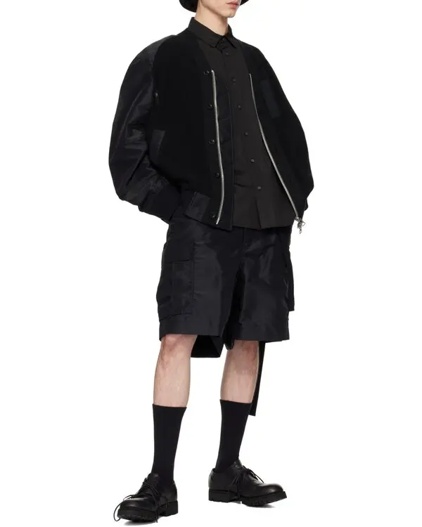 Sacai Twill Knit Blouson - Black