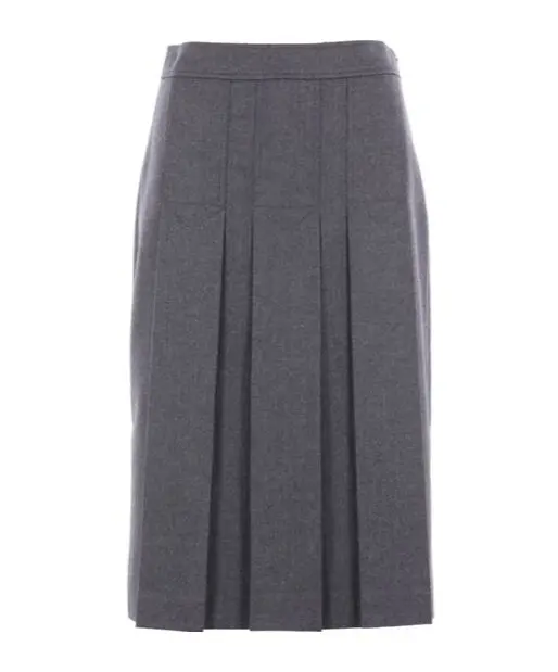 Prada Pleated Midi Skirt - Slate Grey