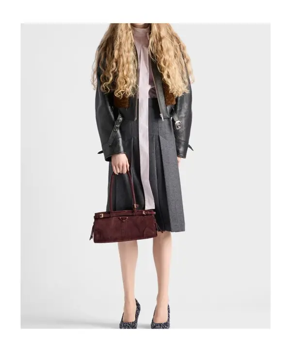 Prada Pleated Midi Skirt - Slate Grey