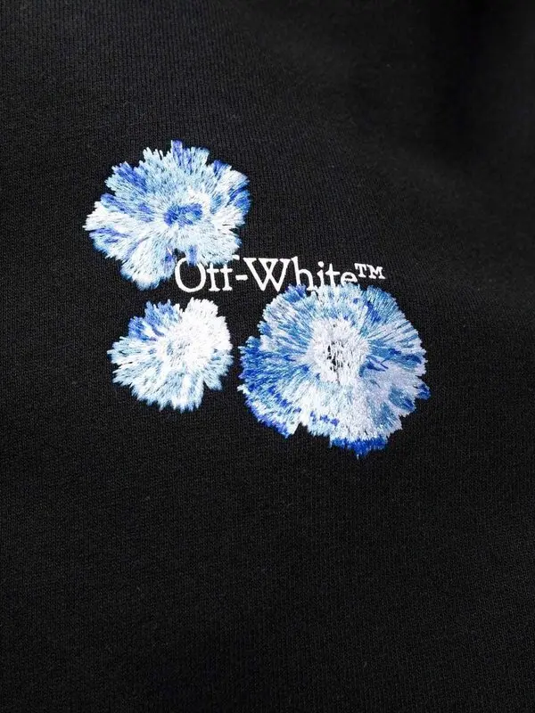 Off-White Floral Print Sweater Dress
