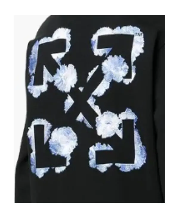 Off-White Floral Print Sweater Dress