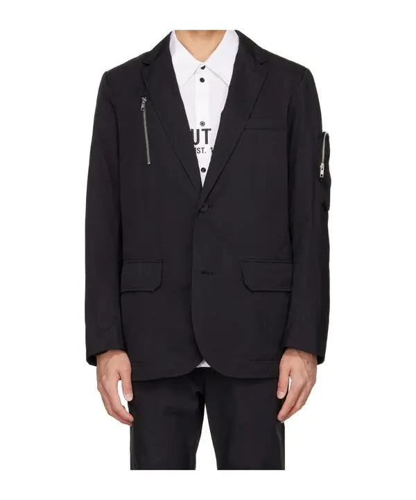 Helmut Lang Single-breasted Blazer With Zip Detail